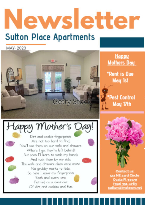 Orange Custom Branded Newsletter Page | PosterMyWall