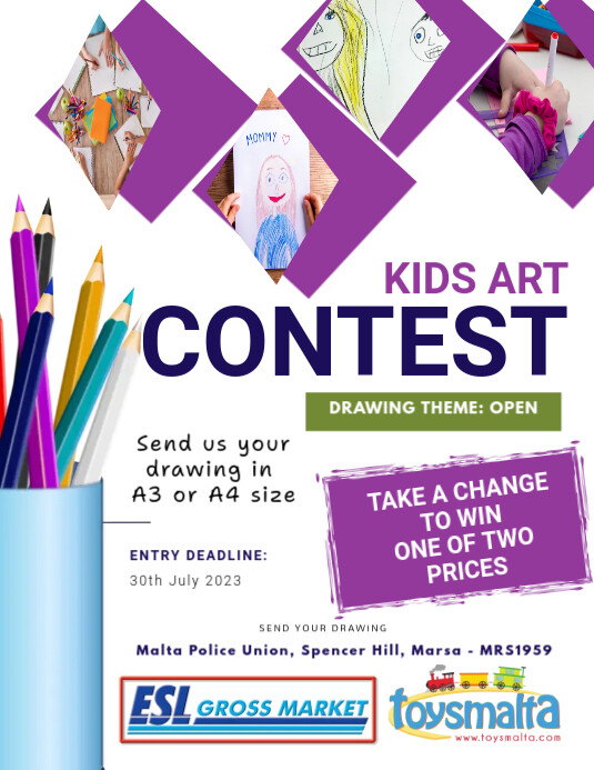 Copy of Purple Kids Art Contest Flyer | PosterMyWall