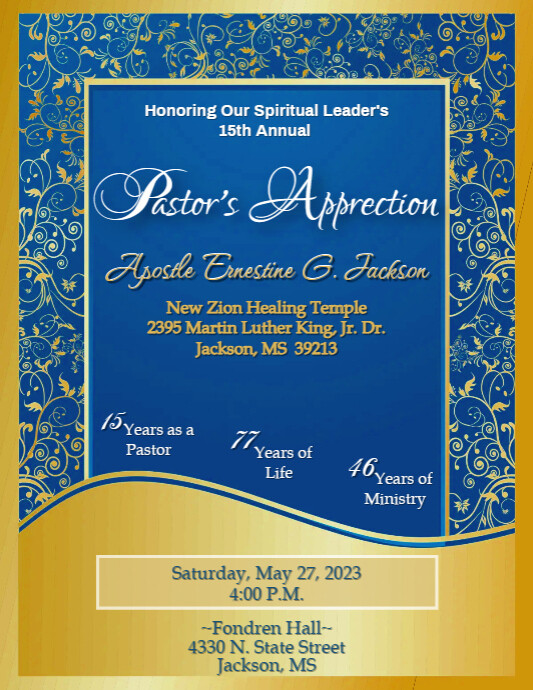 2023 Pastor's Appreciation Program Cover | PosterMyWall