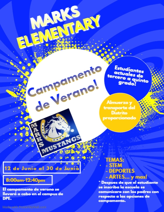 Kids Summer Camp Flyer Template Marks Spanish | PosterMyWall
