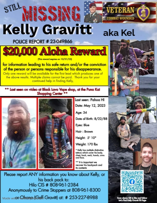 Kelly Missing -20K reward with QR Flyer8-7-23 | PosterMyWall