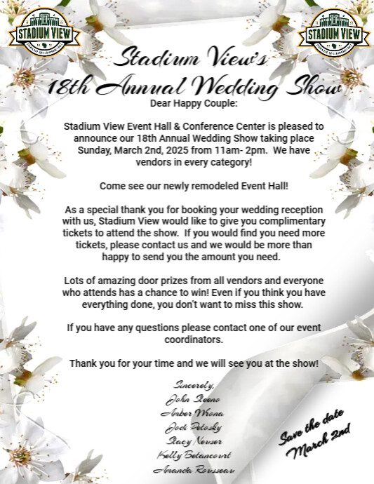 wedding show letter to couple | PosterMyWall