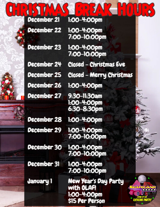 Copy of Christmas Break Hours 2023 | PosterMyWall