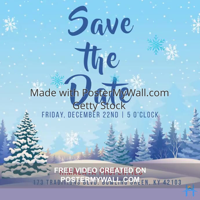 Light blue First Day of Winter invitation | PosterMyWall