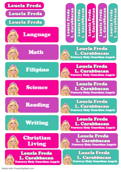 Copy of FREDA subjects & names | PosterMyWall
