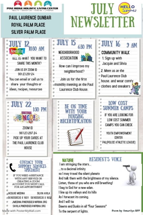 Copy of ENGLISH JULY NEWSLETTER Events Poster Template | PosterMyWall