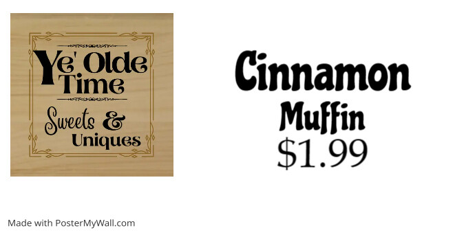 Copy of Cinnamon Muffin Sign | PosterMyWall