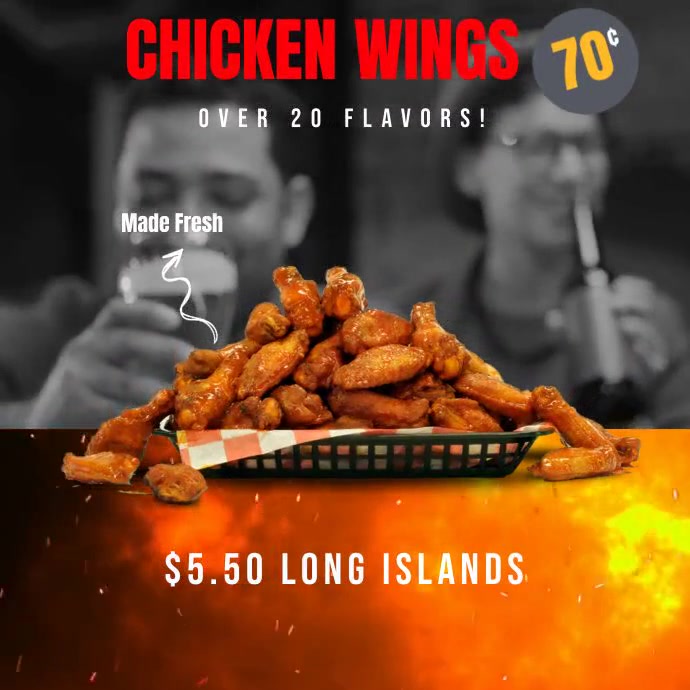 Fried Chicken Wings and Beer Special Facebook (1) | PosterMyWall