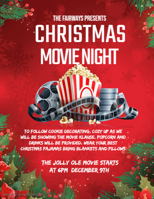 christmas movie night poster | PosterMyWall