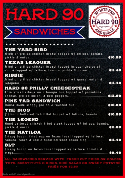 HARD 90 MENU (1) | PosterMyWall