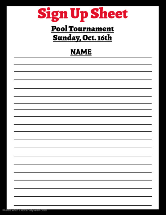 Copy of Sign Up Sheet Template | PosterMyWall