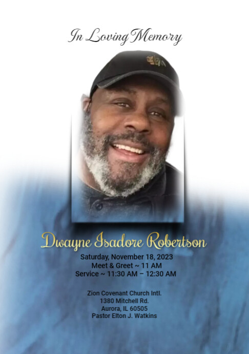 Golden Frame Funeral Announcement Card | PosterMyWall