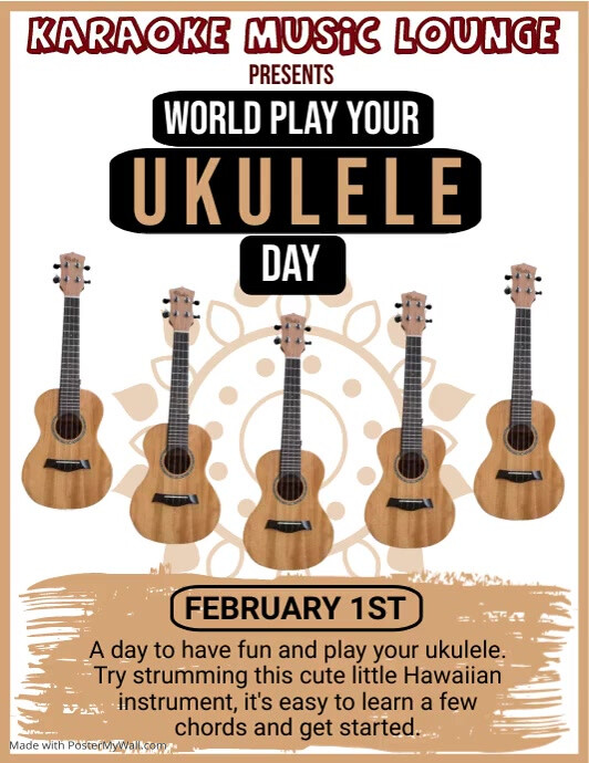 World Play Your Ukulele Day Flyer | PosterMyWall