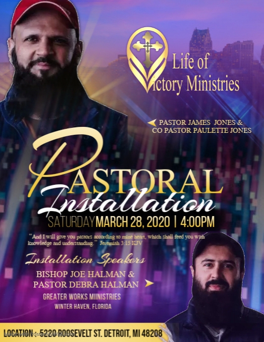 Copy of Pastoral Installation Flyer | PosterMyWall