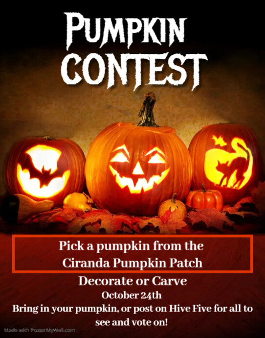 Pumpkin Carving Contest Flyer Template | PosterMyWall