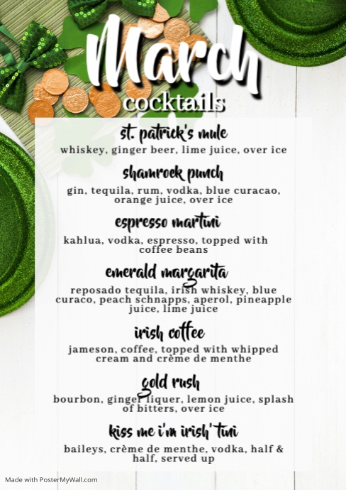 march menu 1 | PosterMyWall
