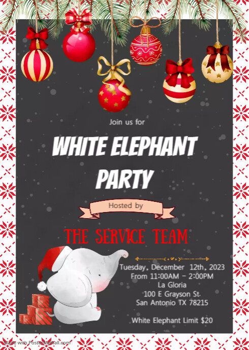 Christmas white elephant party invitation | PosterMyWall