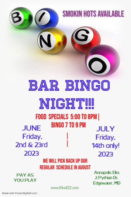 Bar Bingo | PosterMyWall