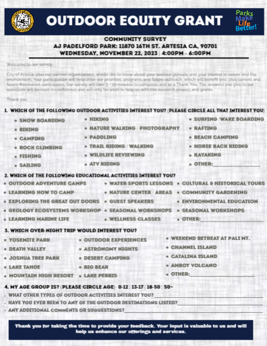 OUTDOOR GRANT | PosterMyWall