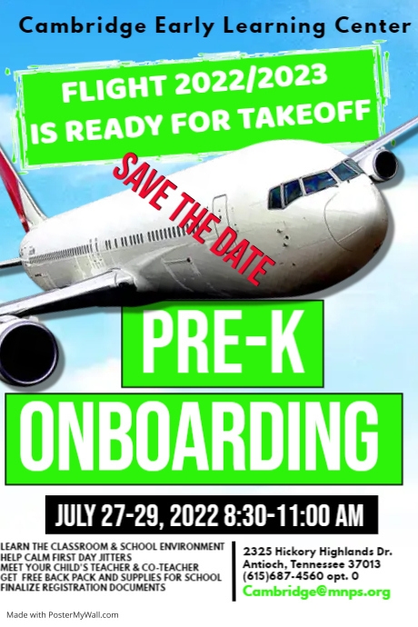 Pre-K onboarding | PosterMyWall
