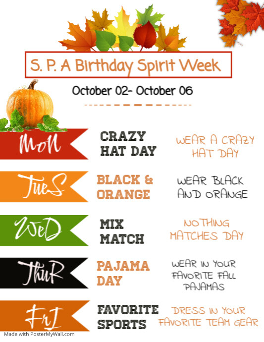 Thanksgiving spirit week flyer | PosterMyWall