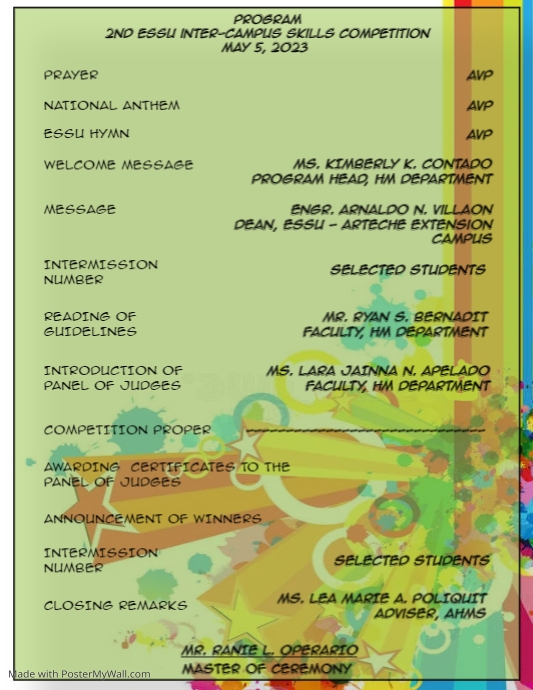 PROGRAM (BACK) | PosterMyWall