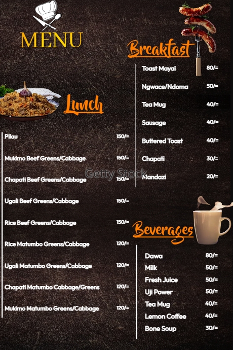 FOOD MENU PINTEREST TEMPLATE.C | PosterMyWall