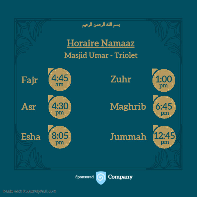 Prayer Times | PosterMyWall