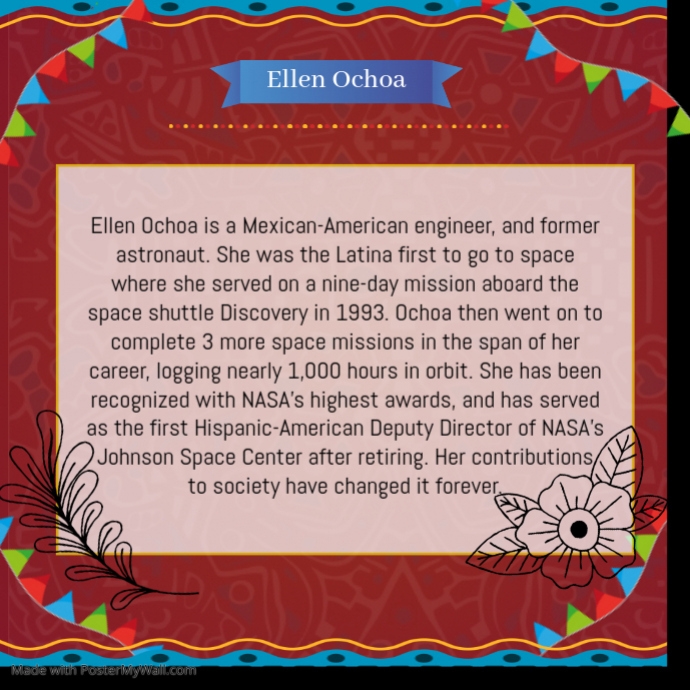 Copy of HHM - Ellen Ochoa IG post | PosterMyWall