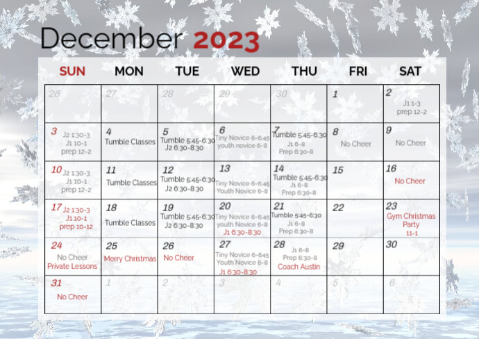 Copy of Printable calendar template 2023 december | PosterMyWall