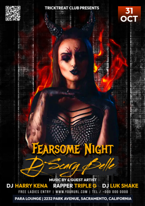 Fearsome Halloween Party Flyer Template | PosterMyWall