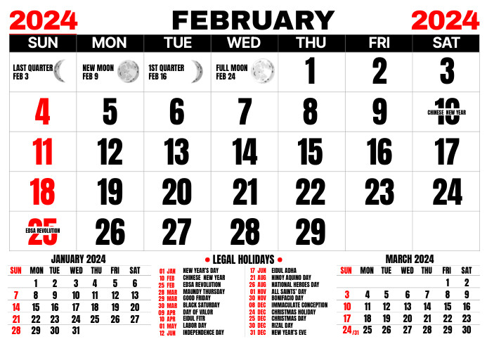 FEBRUARY 2024 Template | PosterMyWall