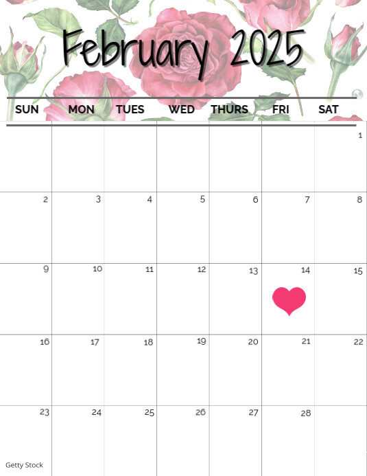 Copy of February 2025 Calendar (US Letter) | PosterMyWall