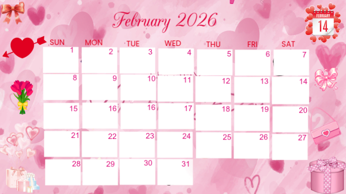 February 2026 calendar design template (1) | PosterMyWall