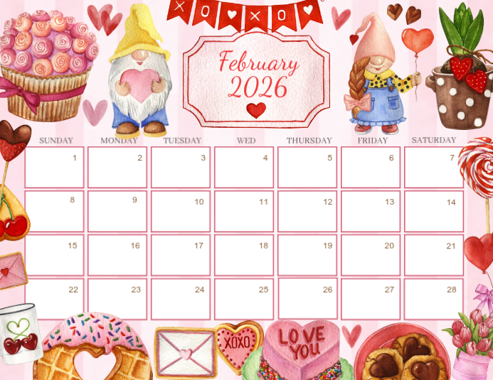 February 2026 Calendar Template | PosterMyWall