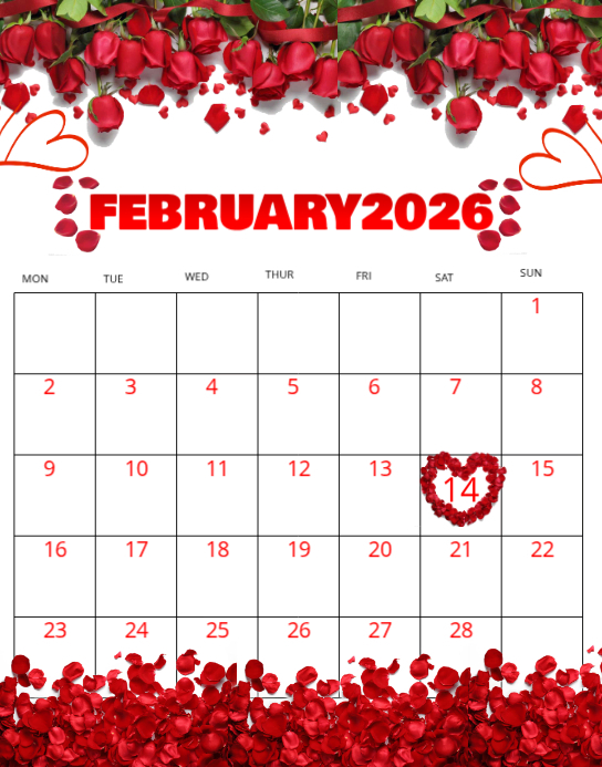 Plantilla de February 2026 Calendar Design Template Instagram Post (3 ...