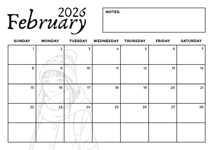 February 2026 Planner A4 Template | PosterMyWall