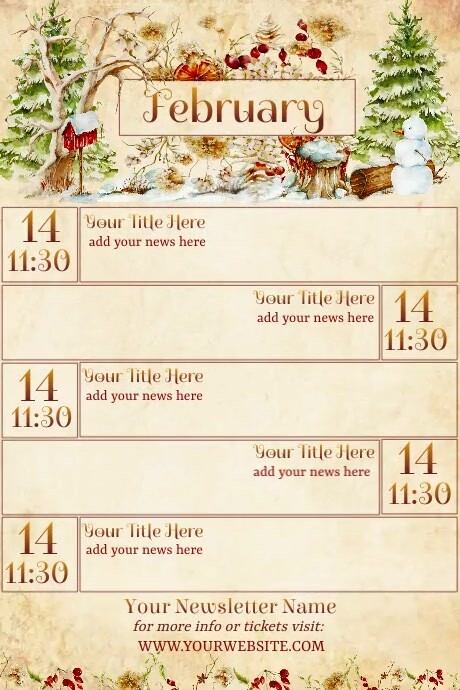 February Calendar by Paula Template | PosterMyWall