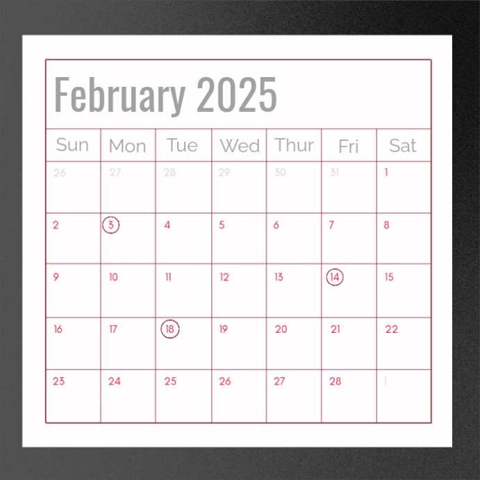 February calendar Template | PosterMyWall