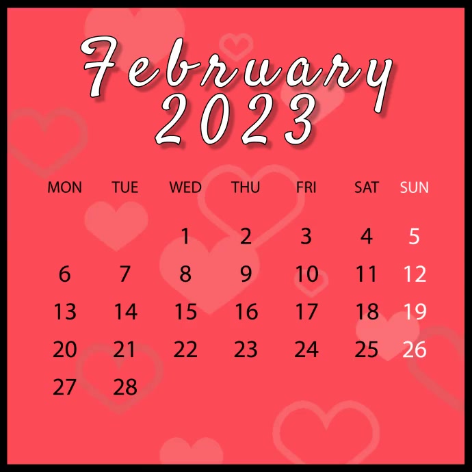 February Calender 2023 Template | PosterMyWall