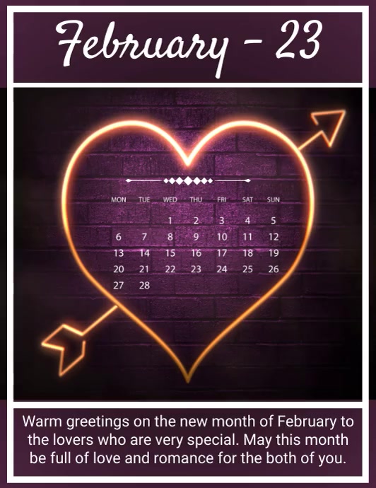 February Calender Flyer Template | PosterMyWall