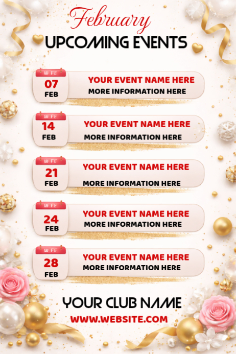 February event calendar Template | PosterMyWall