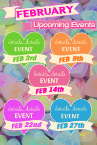 February Events Calendar Template | PosterMyWall