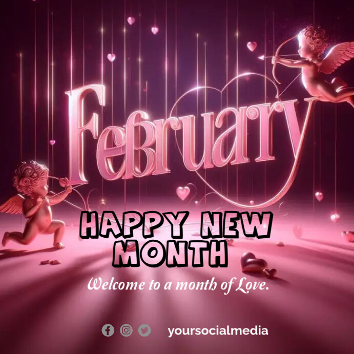 February Happy New Month Poster Templat | PosterMyWall