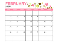 February 2025 Calendar Template | PosterMyWall