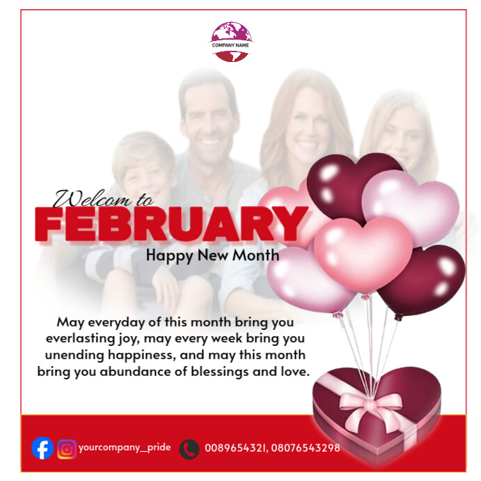 February New Month Design Template | PosterMyWall