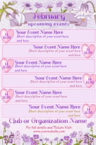 February Upcoming Events Calendar Template | PosterMyWall