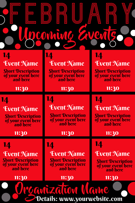 Plantilla de February Upcoming Events | PosterMyWall