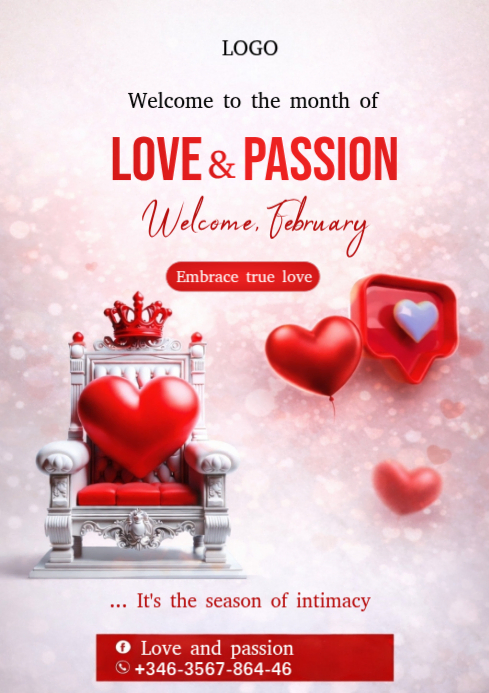 February welcome month of love and passion Template | PosterMyWall