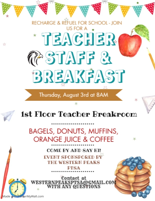 Back to School Teacher Staff Brunch Flyer | PosterMyWall